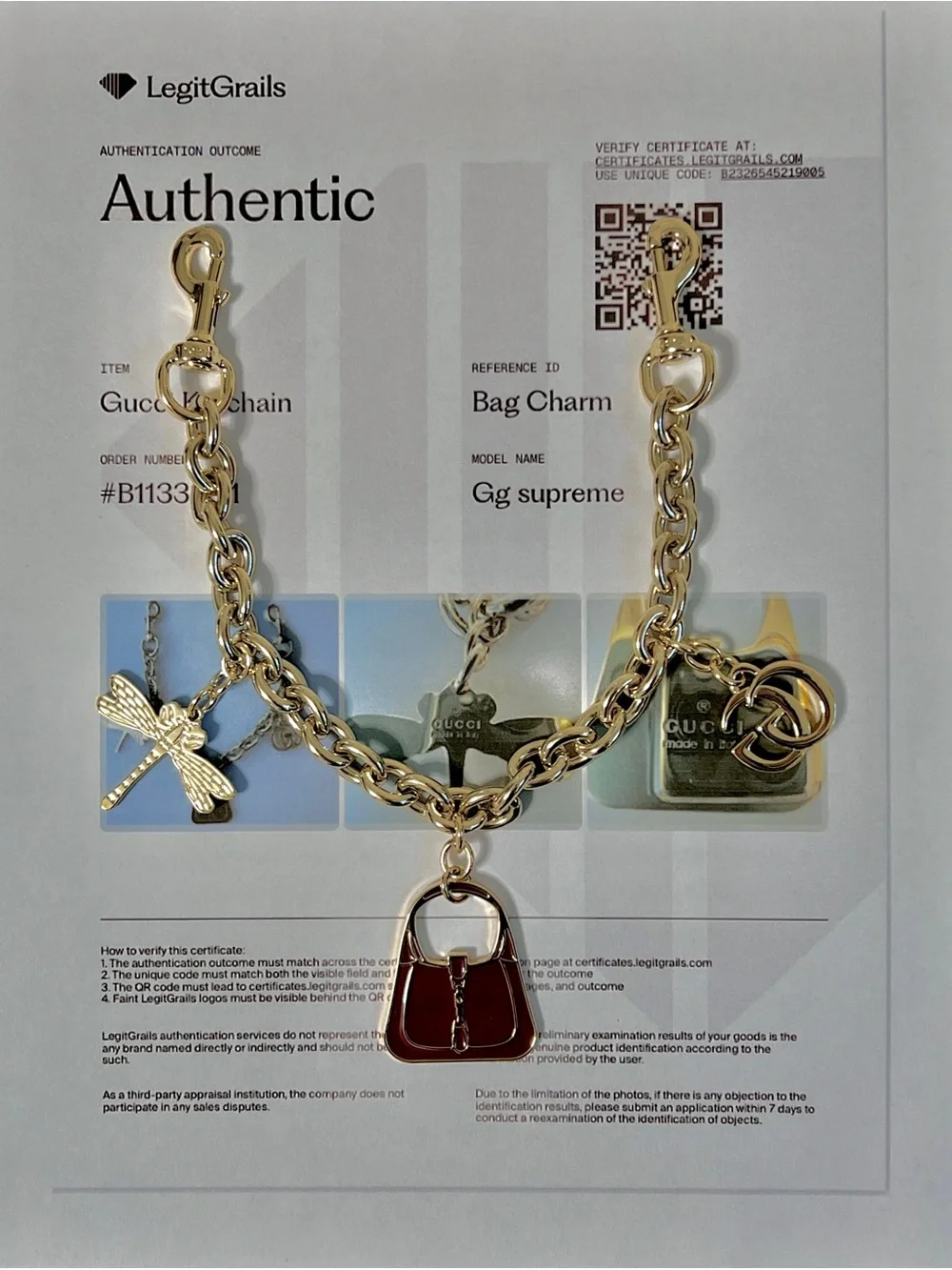 Gucci | Accessories | Gucci Bag Chain Charm Prefall 225 Collection Nwot ...